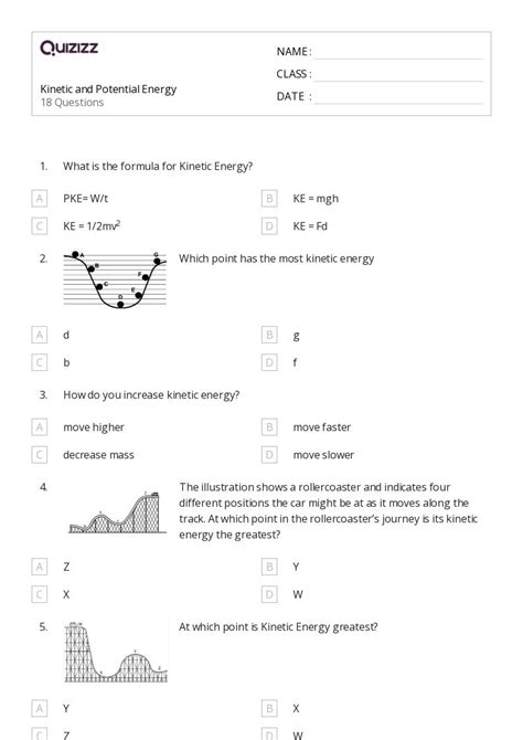 50 Spring Potential Energy And Hookes Law Worksheets For 9th Grade On