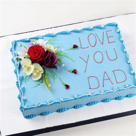 Celebrate Dad With Blue Rectangle Cake Perfect Treat