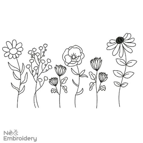 Wildflowers Embroidery Design Nextembroidery