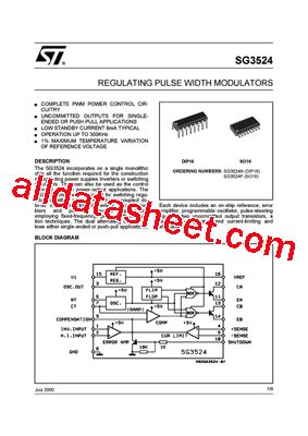 SG Datasheet PDF STMicroelectronics