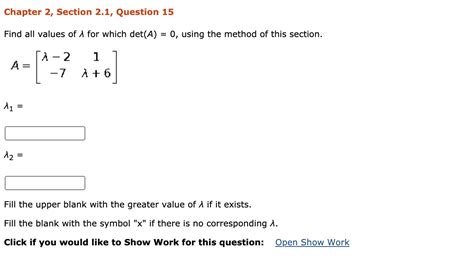 solved chapter 2 section 2 1 question 15 find all values