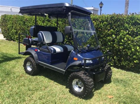 Lifted 2018 Blue 4 Passenger Seat Street Legal Lsv Evolution Golf Cart
