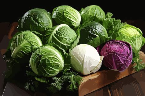 Premium Vector Watercolor Vegetables Fresh Vegetables Cabbage Clipart