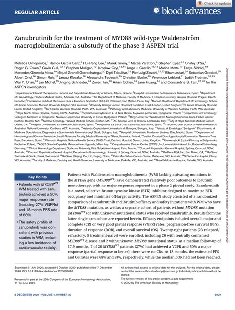 Pdf Zanubrutinib For The Treatment Of Myd88 Wild Type Waldenström