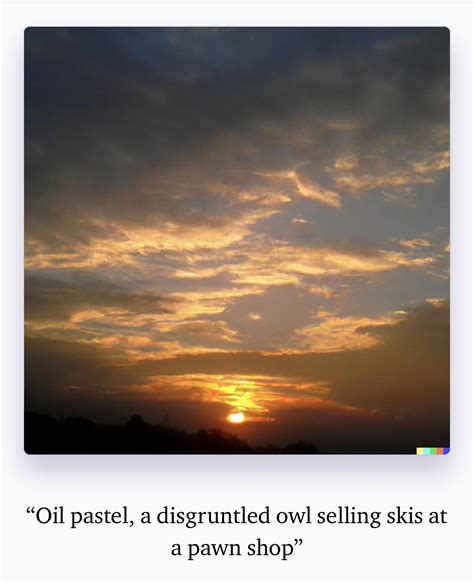 Oil Pastel A Disgruntled Owl Selling Skis At A Pawn Shop Rdalle2