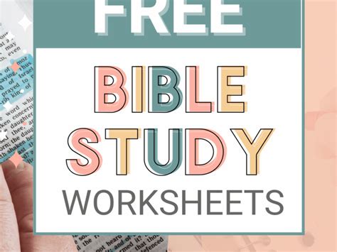 Free Printable Bible Study Worksheets