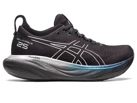 Gel Nimbus 25 Platinum Women Black Pure Silver Womens Running