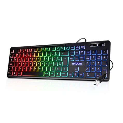 Jonh Variedades DROP Teclado Gamer Multimídia LED RGB Semi Mecânico Plug Play Computador