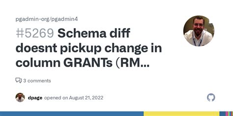 Schema Diff Doesnt Pickup Change In Column GRANTs RM 7631 Issue