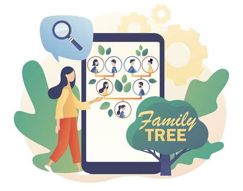 Genealogía En Línea Familia árbol En Teléfono Inteligente Aplicación