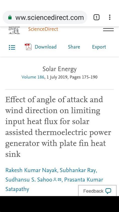 sudhansu sekhar sahoo on linkedin please read our recent published article in solar energy