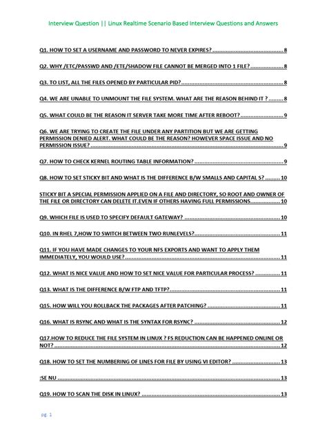 Linux Realtime Scenario Based Interview Questions And Answers Pdf