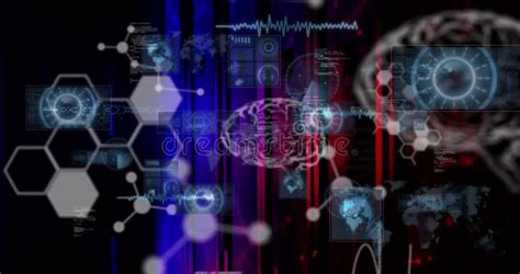 Animation Of Data Processing With Brain And Molecules Over Server Room Stock Video Video Of