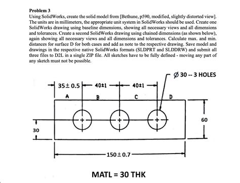 Solved Problem Using SolidWorks Create The Solid Model Chegg Com
