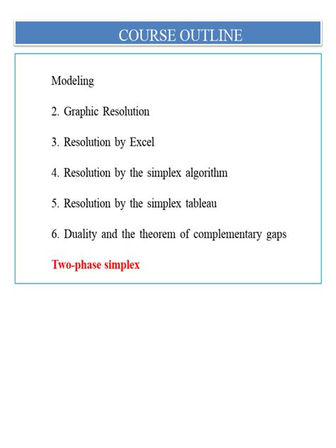 Two Phase Simplex Method Overview Pdf Linear Programming