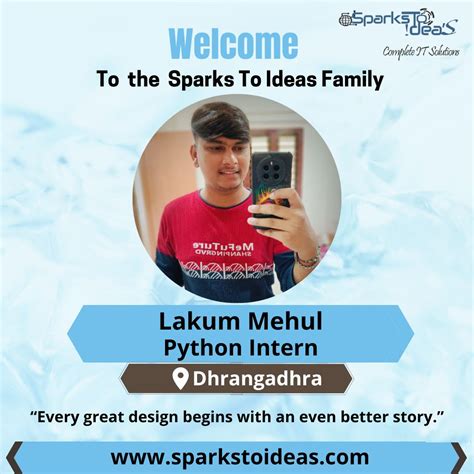 Sparks To Ideas On Linkedin Pythoninternship Pythondeveloper
