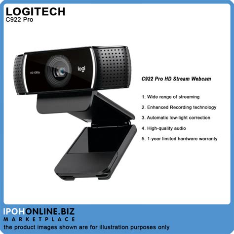 Logitech C922 Pro Stream 1080p Webcam Lazada