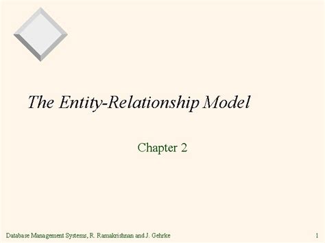 The Entityrelationship Model Chapter 2 Database Management Systems