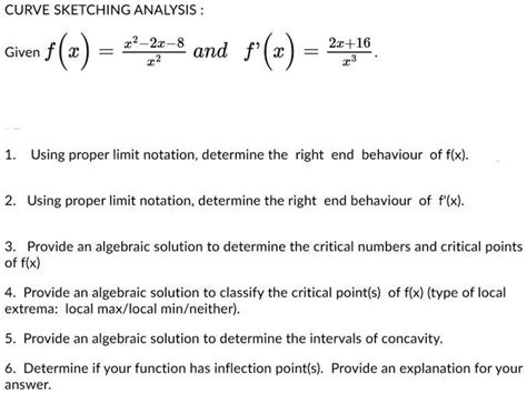 solved curve sketching analysis 2x8 2x 16 and f x given f x