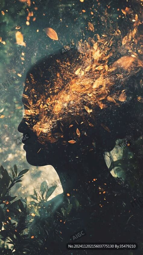 Ai创作图噪点金色海报 创意人像作品 合成炫酷风格 特效合成 创意拼接 梦幻忧伤迷离恍然 人像创意 特效合成海报 视冲击力广告装饰画 光照下的人物 视冲击力背景 照片金色特效 创意火光 唯美