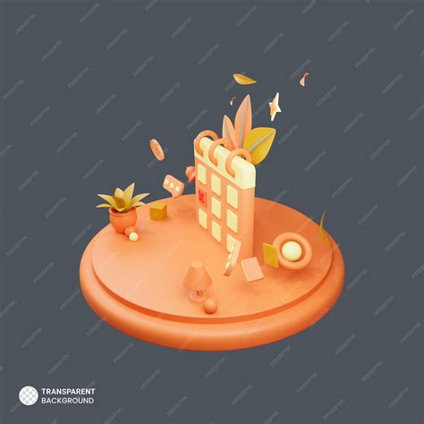 사무실 책상 항목 아이콘 격리 된 3d 렌더링 그림 무료 Psd 파일