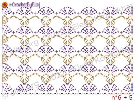 Ажурный узор с ракушками и пышными столбиками Вязаные крючком круги