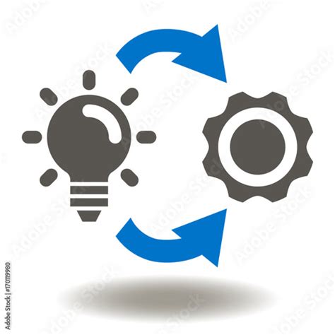 Implementation Icon Vector Light Bulb Gear Circular Arrows Symbol Logo Stock Vector Adobe