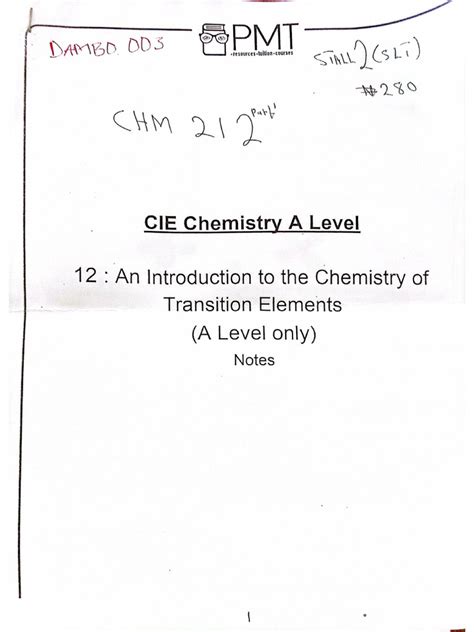 Chm 212 Lecture Notes Pdf