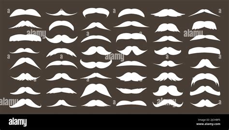 Various Mustache Collection Vintage Retro Mustaches Facial Hair