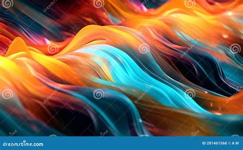 Abstract Colorful Dynamic Wave Shape Background Generative Ai Stock Illustration Illustration