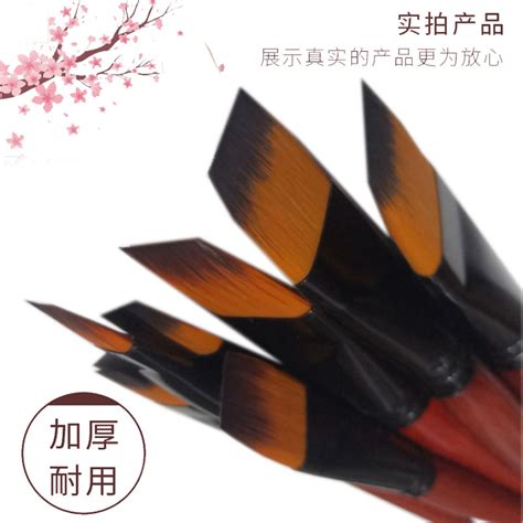 尼龙平头水粉笔油画笔单支平锋水彩颜料画笔套装上色排笔手绘墙绘 虎窝淘