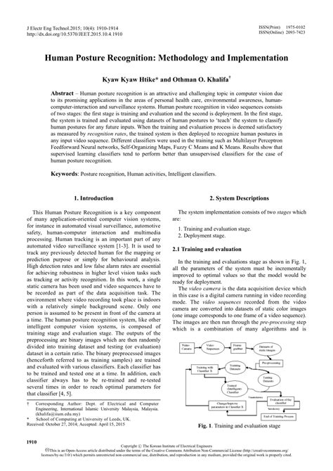 Pdf Human Posture Recognition Methodology And Implementation