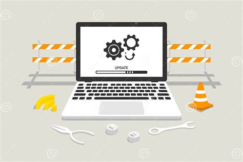 Install Operating System Update Of Laptop Computer Screen With