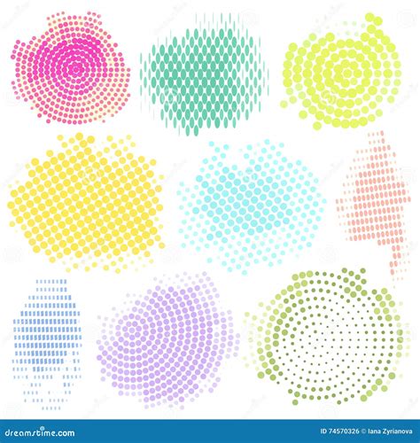 Abstract Halftone Backgrounds Vector Set Of Modern Design Element Colored Logo Illustration
