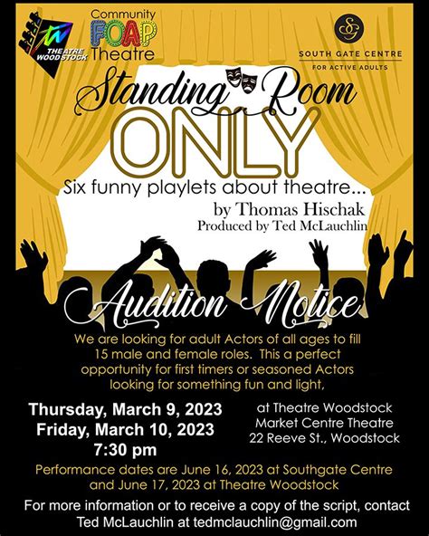 Auditions Coming Soon There Is A Theatre Woodstock