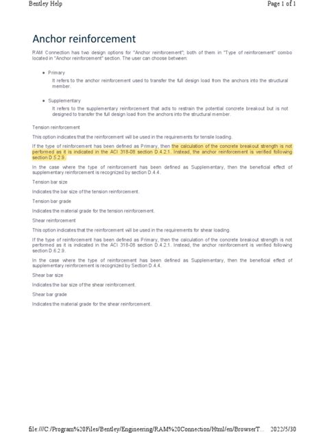 Anchor Reinforcement Ram Pdf