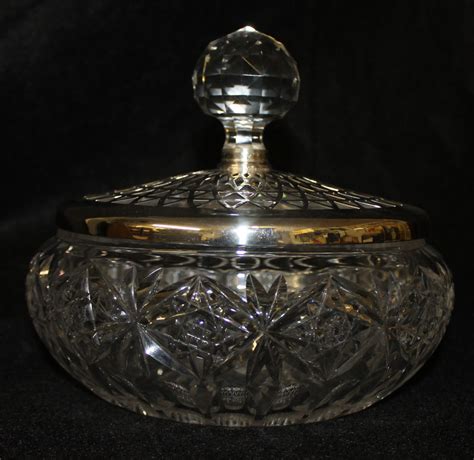 Bargain Johns Antiques Brilliant Cut Glass Flower Center Bowl Signed