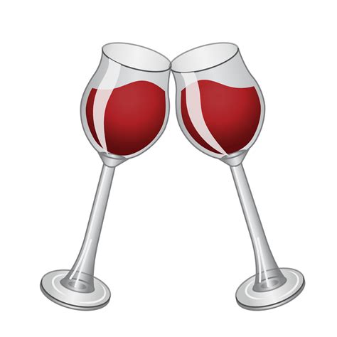 Two Glasses Of Wine Clink Realistic Vector Illustration Isolated On
