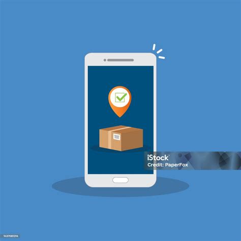 휴대 전화에 배달 프로세스 알림 특급 배달 택배 비접촉식 및 주문 연석 픽업 벡터 일러스트 레이 션 감시에 대한 스톡 벡터 아트 및 기타 이미지 Istock
