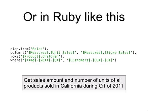 Multidimensional Data Analysis With Ruby Sample Pdf