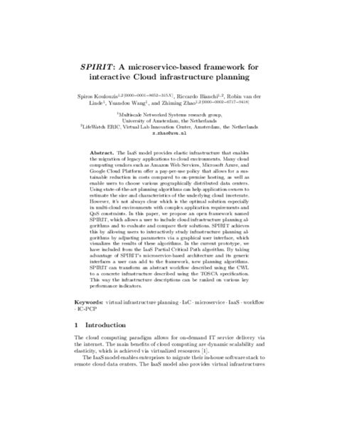 Pdf Spirit A Microservice Based Framework For Interactive Cloud
