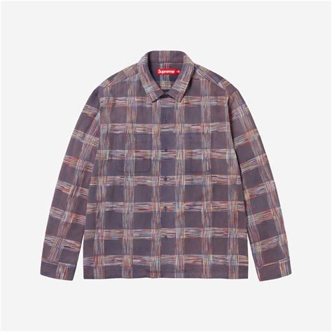슈프림 우븐 플레이드 셔츠 워시드 네이비 23fw Supreme Kream