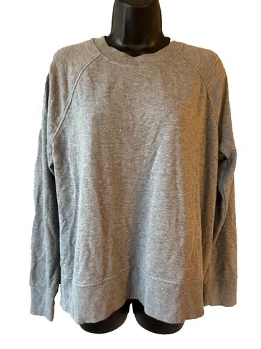 A New Day Womens Long Sleeve Gray Pullover Crewneck Sweatshirt Large