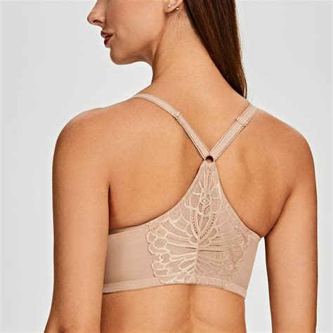 Meleneca Womens Racerback Front Closure Full Coverage Unlined Plus