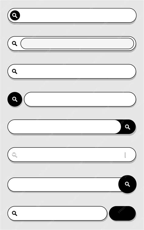 Premium Vector Black Search Bar Ui Vector Collection Set