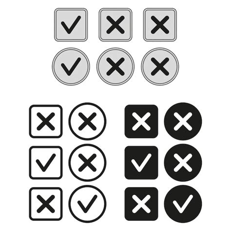 Premium Vector Cross Check Marks Icons Exam Checklist Icon Vector