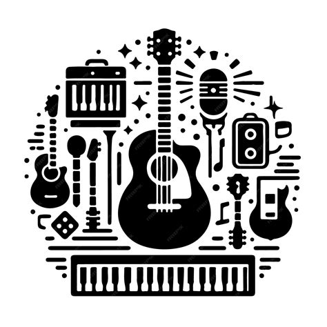 Guiter Icon Silhouette Vector With White Background Premium Ai Generated Vector