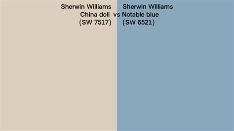 Sherwin Williams China Doll Vs Notable Blue Side By Side Comparison
