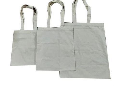 Loop Handy Handled White Plain Cotton Shopping Bag Set Number Of