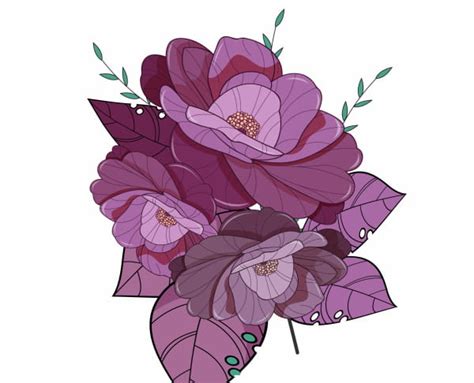 꽃 꽃잎 아이콘 바이올렛 Handdrawn 장식 클래식 디자인 Ai Eps Uidownload